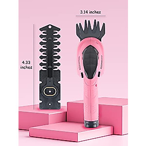 Lichamp 2-in-1 Electric Hand Held Grass Shear Pink Hedge Trimmer Shrubbery Clipper Cordless Battery Powered Rechargeable for Garden and Lawn, CGS3601PK Pink
