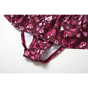 BONVERANO Little(Big) Girls Rashguards UPF 50+ Sun Protection Two Pieces Swimsuit with (Pink-Mao, 3-6M)