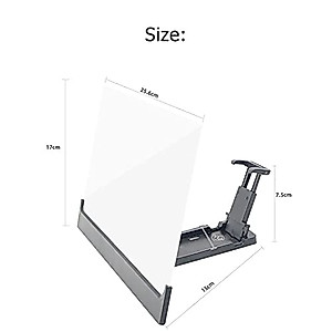 YFQHDD Phone Holder 12 Inch 3D Screen Amplifier Mobile Phone Magnifier Protable Movies Phone Stand for Video Enlarged Eyes Holder