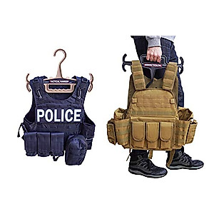 Tactical Hanger by HICE | Original Heavy Duty Standard Hanger | 200 lb Load Capacity | Durable High Impact Resin | for Body Armor, Tactical, Police, Military Gear, Scuba, Survival Equipment (Black)