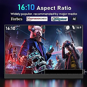 HONGO 2K 16" Portable Gaming Monitor, 2560x1600 QHD with VESA, HDR, IPS Second Screen, 120Hz Refresh Rate for PS5, Phone, Switch