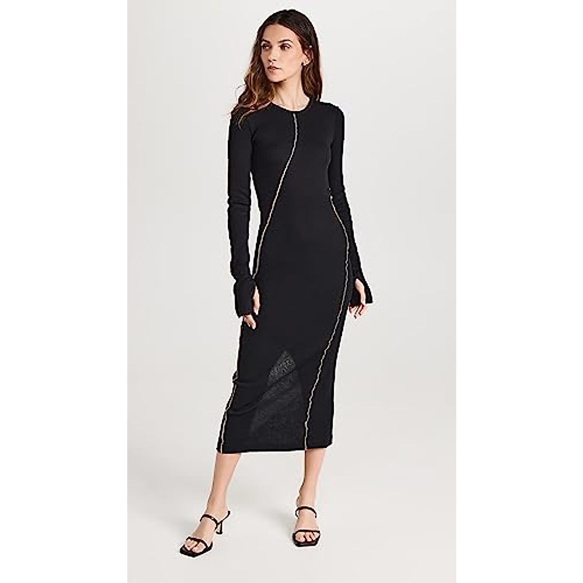 Helmut Lang Women's Twisted Dress, Basalt Black, XS