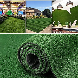Petgrow Synthetic Artificial Grass Turf 5FTX8FT, Indoor Outdoor Balcony Garden Synthetic Grass Mat, Party Wedding Christmas Rug,Drainage Holes Faux Fake Grass Rug Carpet for Pets