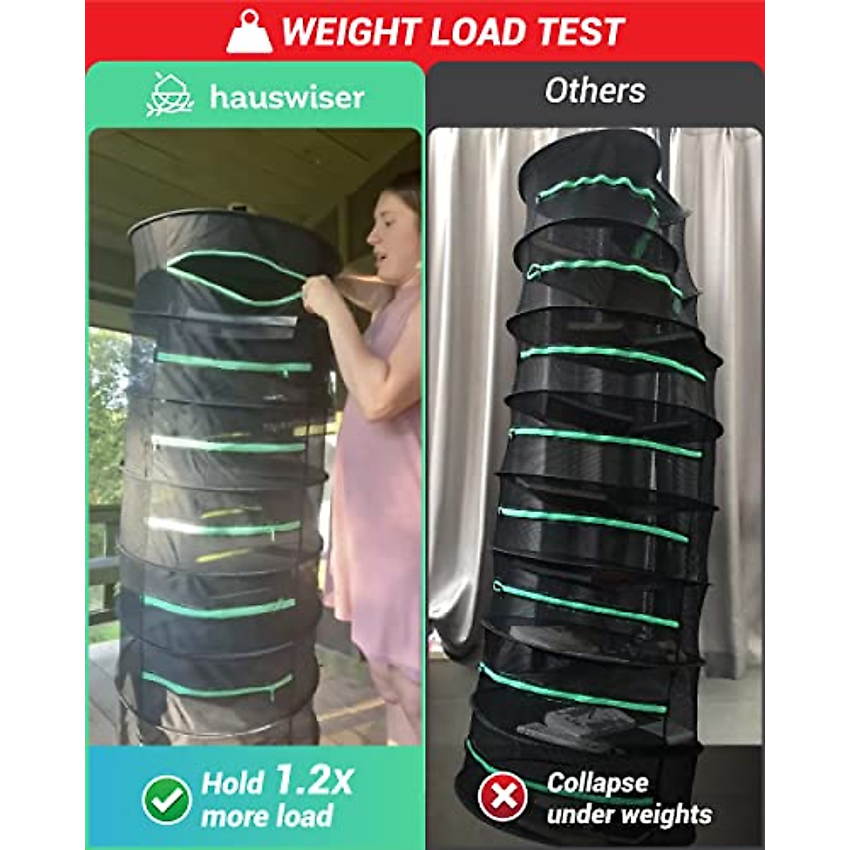 Original 8 Layers Herb Drying Rack - Mesh Drying Rack - Herb Drying Rack Hanging with Green Zipper & Garden Pruning Shears for Drying Herb - Hanging Drying Rack - Plant Drying Rack