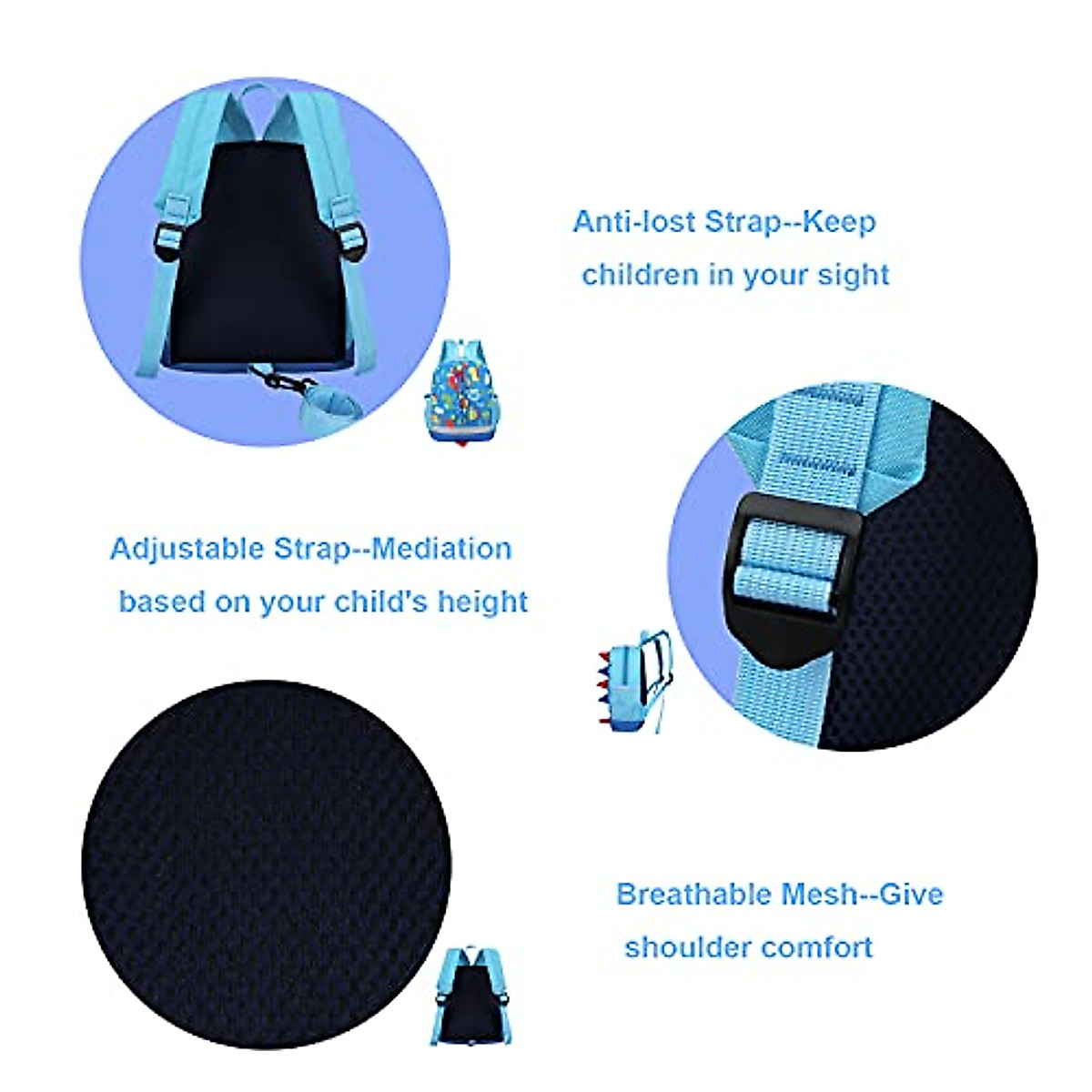 HWJIANFENG Kids Backpack Toddler Backpack Cute Mini Dinosaur Backpack for Boys Baby Daycare Bag Schoolbag Boys Girls