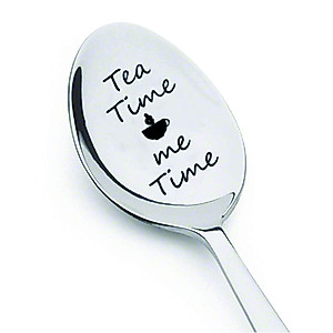 Boston Creative Company Tea Time Me Time -Engraved Spoon - Tea Lover Gift Coffee Spoon - Stamped Custom Spoon