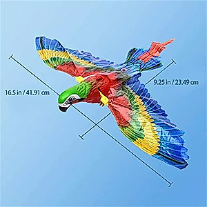 Syneyper Simulated Birds Hanging Pet Toy Chirping Bird Cat Toys Toy Sound and Light Parrot Electric Flying Bird 360 Rotation Wet Puppy Food Small Breed Organic (C, One Size)