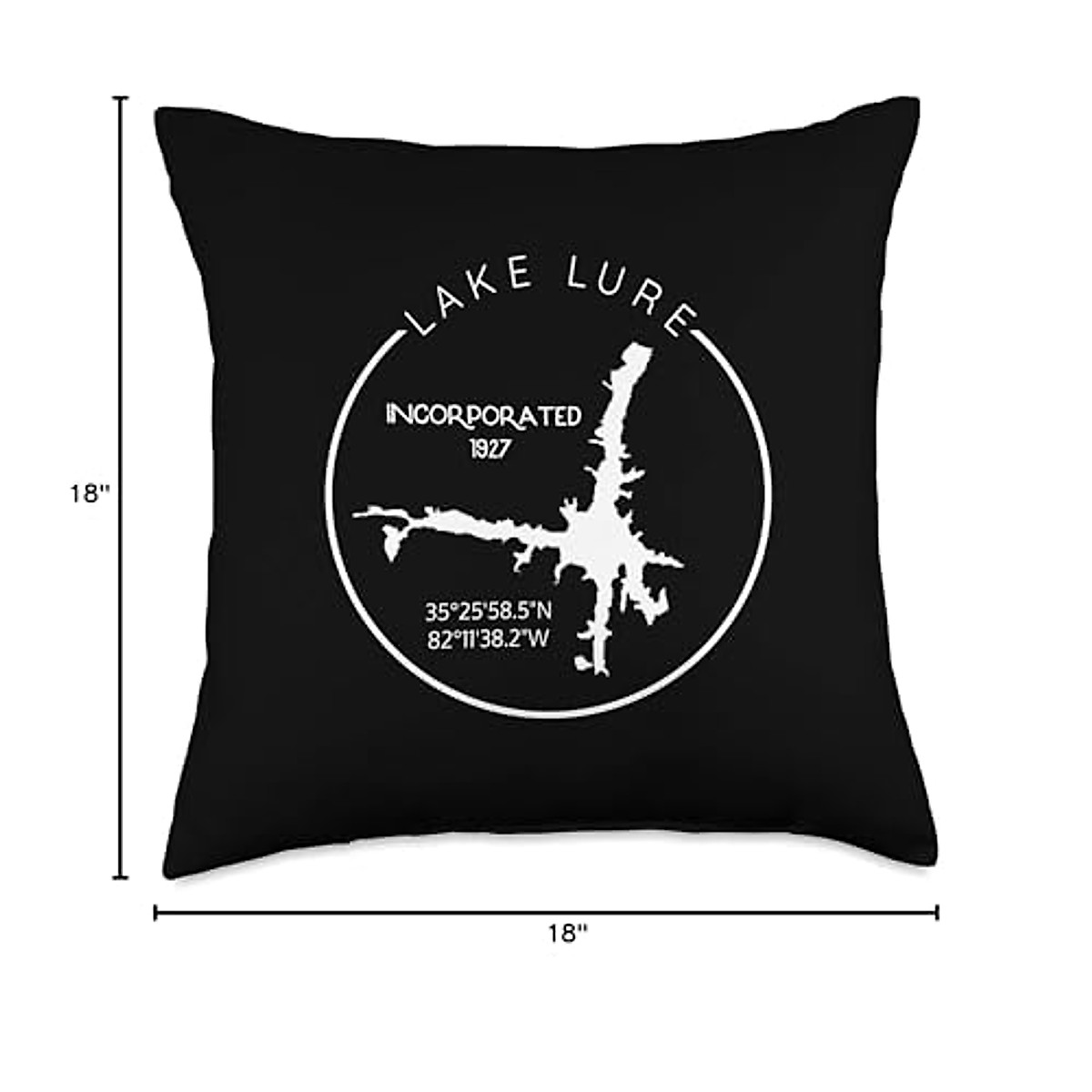 Lake Lure Map GPS Location GIS Rutherford North Carolina Throw Pillow