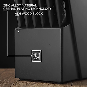 HUNTER.DUAL Knife Sets for Kitchen with Block, HUNTER.DUAL 15 Piece Knife Set with Built-in Sharpener, Dishwasher Safe, German Stainless Steel, Elegant Black