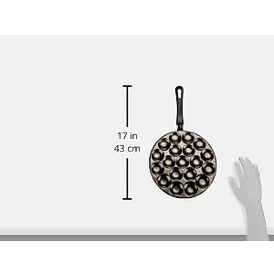 patisse Poffertjes Pan Set with Recipes Mixing Bottle and Reeds, Aluminium, Black, 25 cm 6 Units