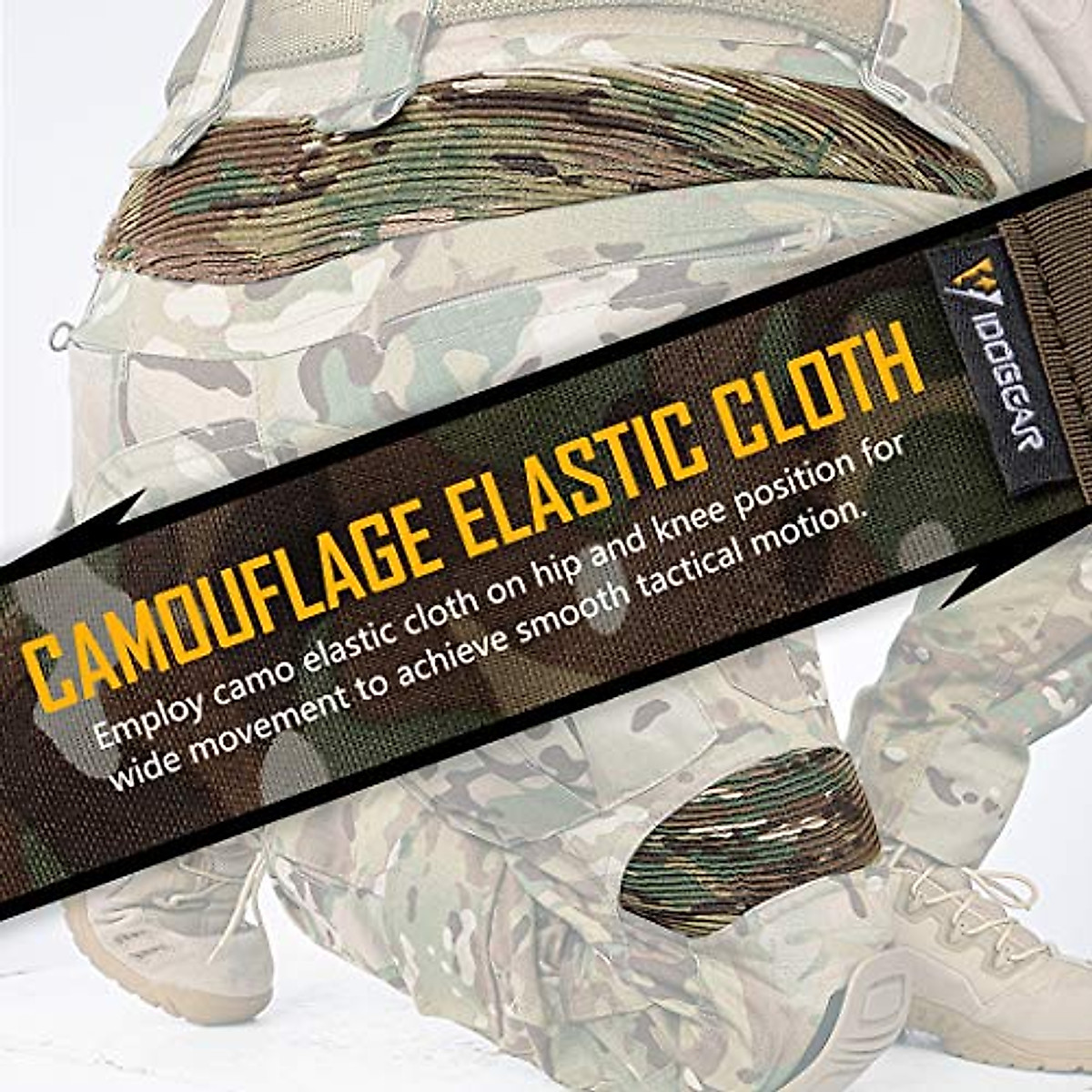 IDOGEAR Men's G3 Combat Pants with Knee Pads Multi Camouflage Trousers Airsoft Hunting Paintball Tactical Outdoor Pants (Multi-camo,34W x 32L)