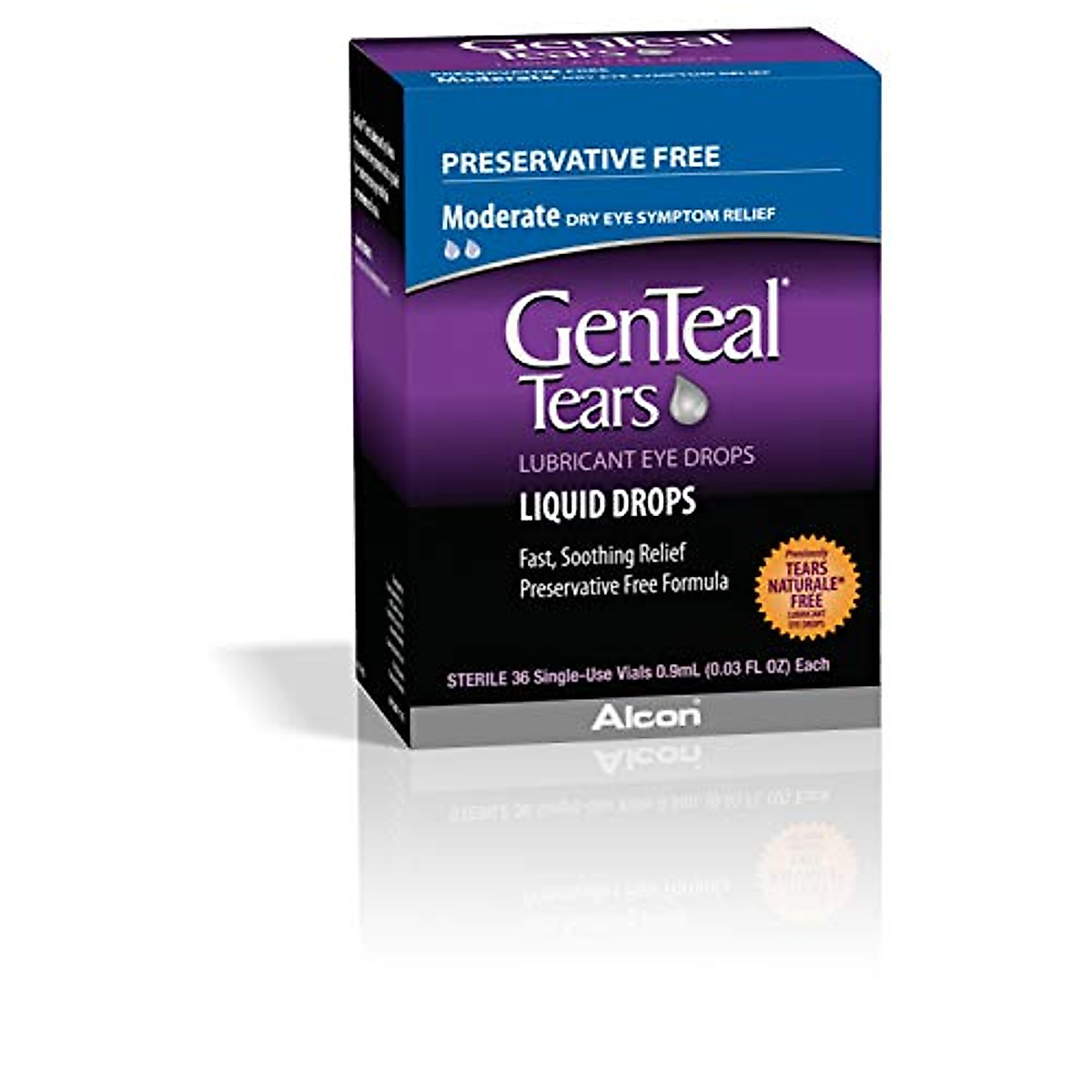 ALCON GenTeal Tears Lubricant Eye Drops, Moderate Liquid Drops, SingleUse Vials,1 pack of 36 ct , 0.03 Fl Oz
