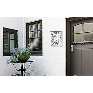 AHUONEL Wooden Key Holder for Wall, Key Box Key Cabinet, Key Hooks Wall Mounted Key Hangers Rustic Decorative Key Rack with 6 Key Hooks for Home Office Entryway Hallway Bedroom Living Room