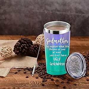 JERIO Godmother Gifts from Godchild,Godparent Proposal Gift - 12 oz Stainless Steel Wine Tumbler Gifts Perfect Mother’s Day Christmas gifts for God Mom