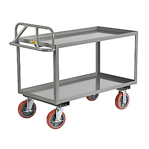 Little Giant ERGL-2436-8PYBK Ergonomic Shelf Truck with Lip Edge Shelves, 3600 lbs Capacity, 36" Length x 24" Width x 35" Height