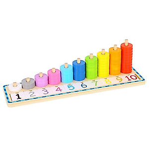 Fat Brain Toys Count and Sort Stacking Tower - Wooden Number-Learning Set, Ages 2+
