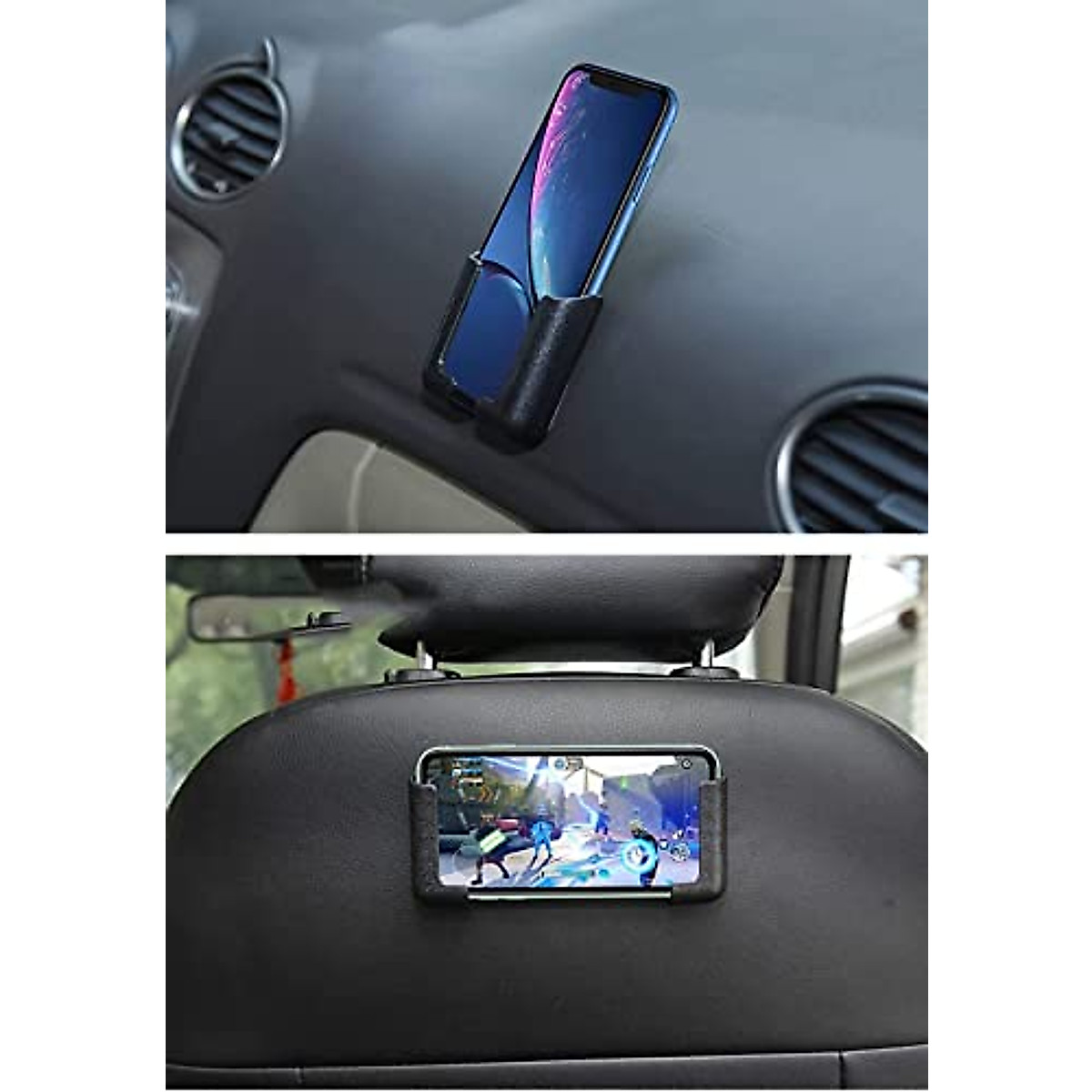EIMONEY 2pair Multifunctional Mobile Phone Bracket - 2023 New Self Adhesive Dashboard Mount Car Phone Holder, Adjustable Phone Holder, Car Phone Holder Mount for All Mobile Phones Thickness<0.5in