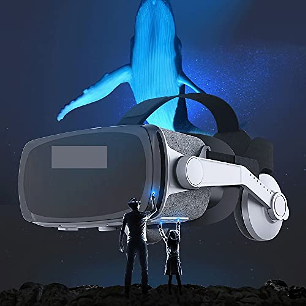 ZNBJJWCP 3D Vr Virtual Reality Vr Glasses Genuine Leather Eye Glasses Smart Helmet Stereo Game Cinema Boxs Suitable for Smart Phone