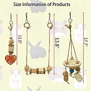 Vehomy 12Pcs Hamster Toys for Hamster Small Animal Chewing Toy Hamster Applewood Molar Stick Rat Cage Hanging Swing Handmade Carrot Lollipop Toy Small Pet Cage Decor Toy for Gerbils, Rats, Parrots