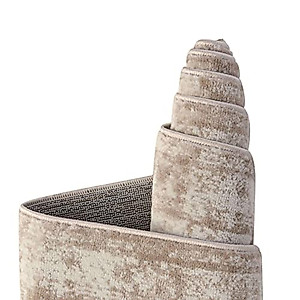 Rugs.com Monte Carlo Collection Rug – 4' x 6' Oval Beige Medium Rug Perfect for Living Rooms, Large Dining Rooms, Open Floorplans