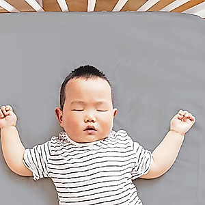 The Peanutshell Dinosaur Fitted Crib Sheet Set, 4 Pack, Blue & Grey