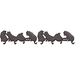 2pcs Coat Cartoon Rustic Hanging Rail Pig Hanger Towel for Home and Door Pattern Farmhouse Animal Kitchen Sweaters Hat Cast Racks Holders Special Clothes Coats Iron Room