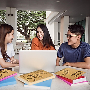 24 Pack Bulk Kraft Paper Notebooks, Happy Journal with 80 Lined Pages for Kids, Office, School Supplies (4 x 5.75 In)