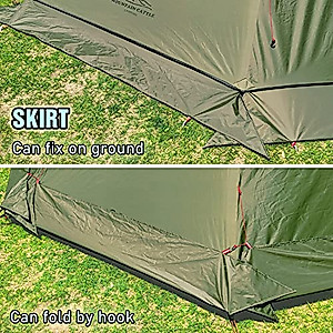 4 Persons 5lb Lightweight Tipi Hot Tent with Stove Jack, 7'3" Standing Room, Teepee Tent for Hunting Family Team Backpacking Camping Hiking (Olive)