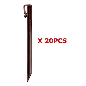 MTB 20-Pack-10 Inch Heavy Duty Plastic Edging Nails, Archoring Stakes for Edging & Terrace Board, Brown