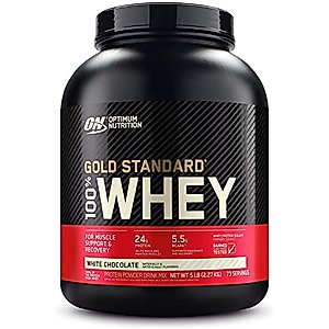 Optimum Nutrition Gold Standard 100% Whey Protein Powder, White Chocolate, 5 Pound (Packaging May Vary)