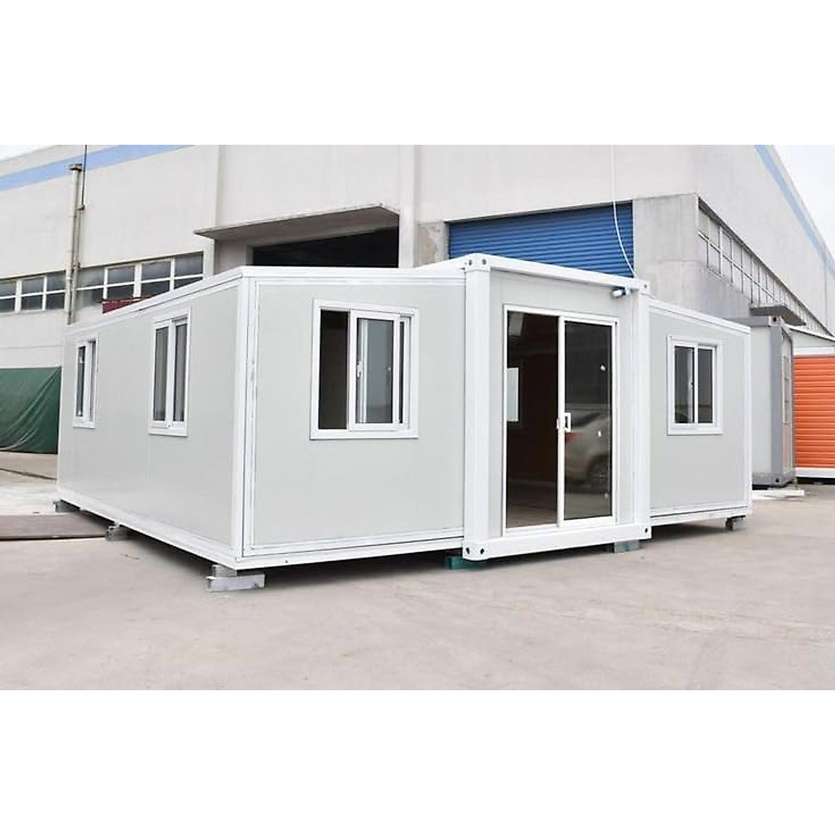 Modern Prefab Expandable Container House | Foldable & Portable Home | Steel Frame Double Glass Windows | Kitchen & Bathroom | 3 Rooms | Easy Assembly