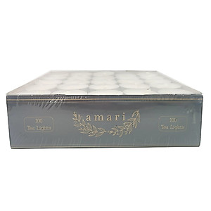 Amari 12g Tea Lights - 100 Pack Tea Light Unscented Candle - Lasts for 3-5 Hours (Yellow)
