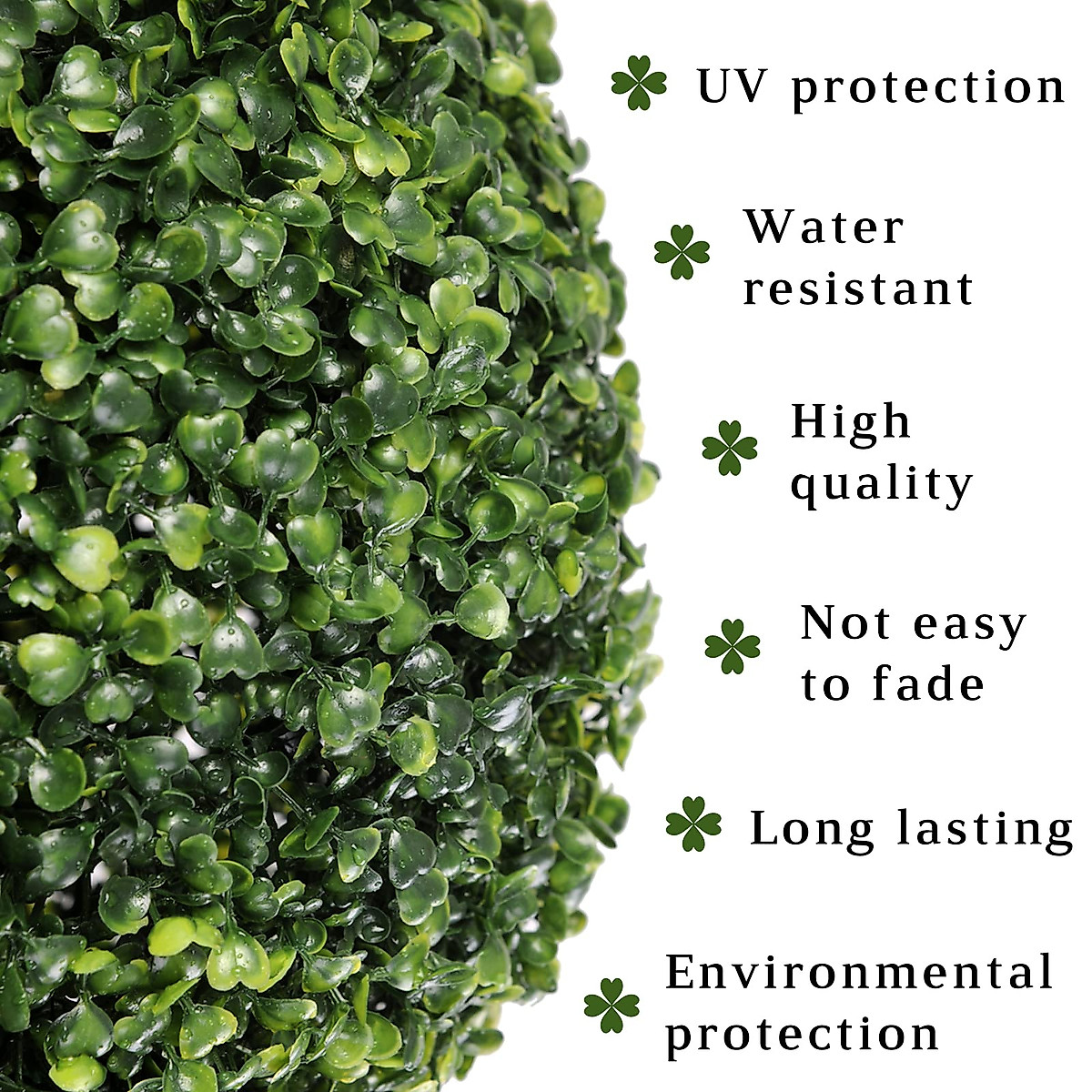 Gobograss Artificial Plant Topiary Ball - 2pcs 13.8 inch 3 Layers Milan Grass Ball for Home Garden Wedding Party Decoration Environmental UV Protected Faux Boxwood Decorative Ball (13.8in)