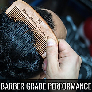 Hair Comb - Wood with Anti-Static & No Snag Handmade Brush for Beard, Head Hair, Mustache with Design in Gift Box