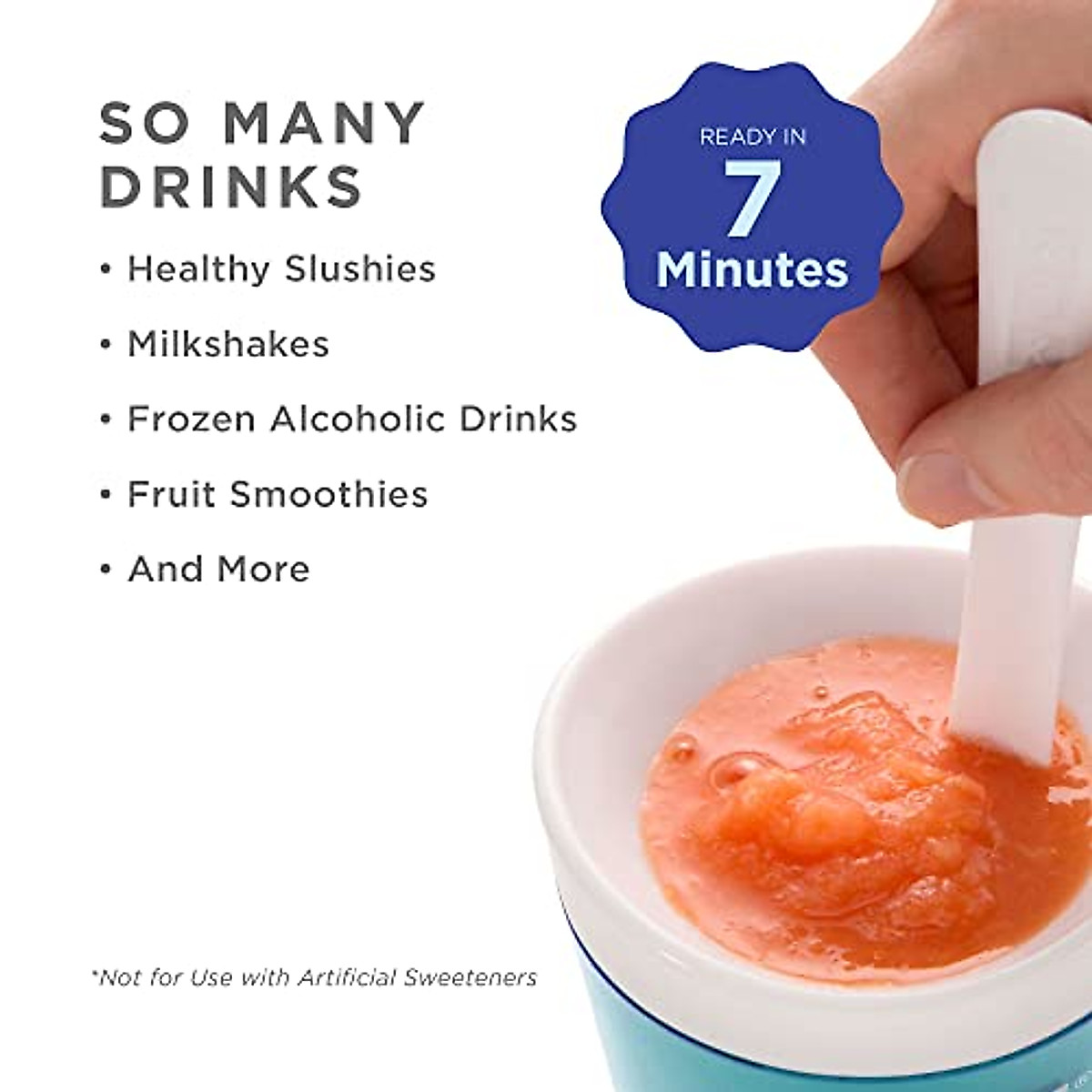 ZOKU Jumbo Slush and Shake Maker, Compact Make and Serve Cup with Freezer Core Creates Single-Serving Smoothies, Slushies and Milkshakes in Minutes, BPA-Free, Bright Blue