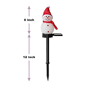 X-Boyouth Solar Snowman Lights Decorations 2Pcs Outdoor Snowman Stanta Ornament Landscape Pathway for Patio Yard Garden Lawn Decor, Solar Powered Party Indoor Holiday Gifts