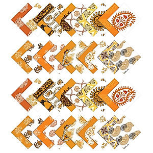 Soimoi 40Pcs Paisleys Print Precut Fabrics Strips Roll Up 1.5 inches Cotton Jelly Rolls for Quilting - Orange