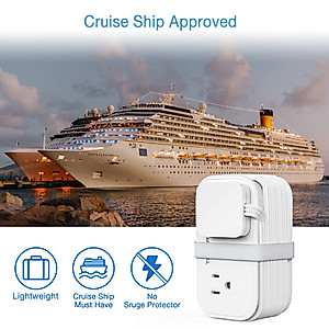 Travel Power Strip, TESSAN 3 ft Wrapped Flat Plug Extension Cord with 4 Wall Outlets 3 USB(1 USB C), Small Portable Charging Station, Compact for Home Office Hotel, Cruise Essentials Must Have