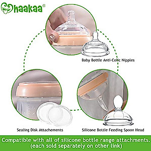 haakaa Gen.3 Manual Breast Pump Upgraded Multifuctional Silicone Breast Pump for Breastfeeding Moms to Collect Breast Milk Reusable(8oz/250ml, Peach)