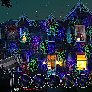 Lunmore 3 Themes in 1 Garden Laser Projector Lights Christmas Halloween Decorative Lighting for Home Garden