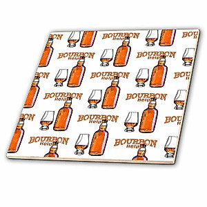 6 Inch Ceramic Tile - Bourbon Helps, for Drinking Whiskey or for Sour mash Bourbon Drinkers. Creative Studios – Bourbon Whiskey