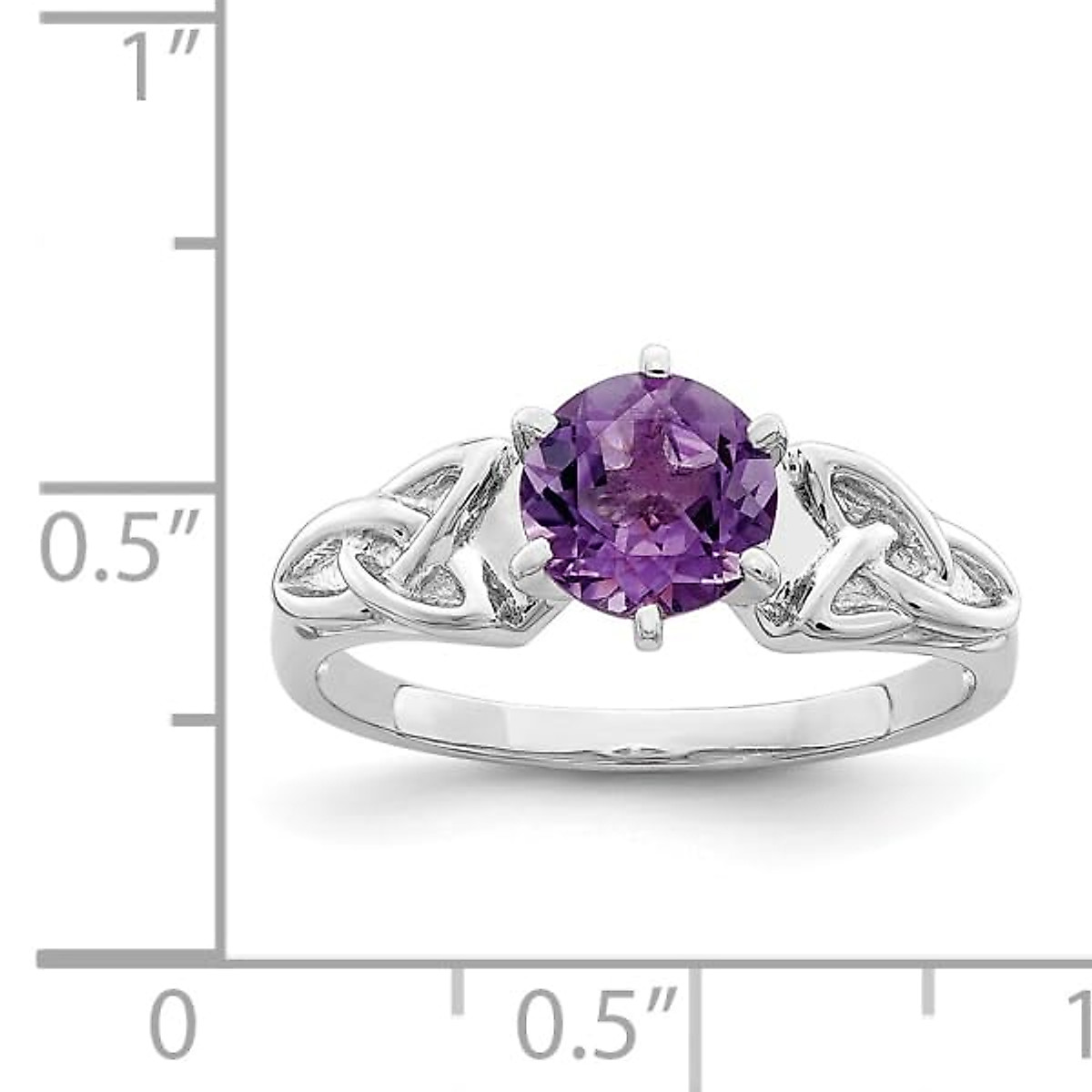 IceCarats 925 Sterling Silver Purple Amethyst Celtic Trinity Ring Gemstone Band Size 6
