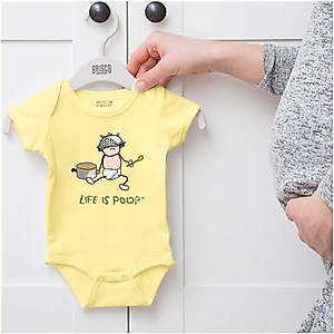 Brisco Brands Life Is Poop Pots And Pans Funny Cute Baby Romper Boys or Girls