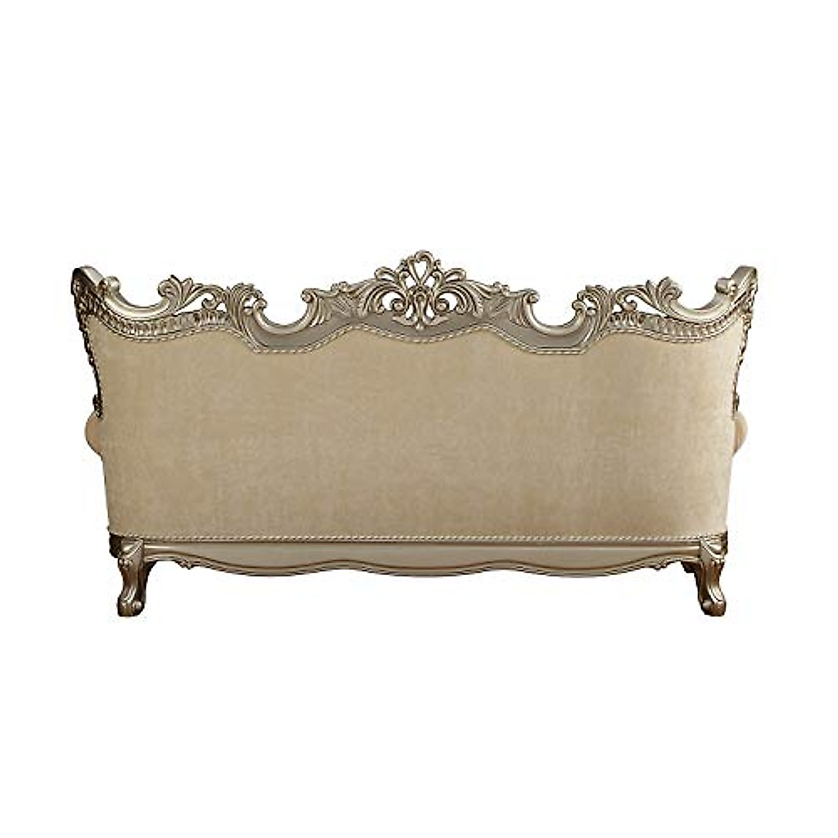 Acme Ranita Sofa,Tan Fabric, Champagne Wood Trim