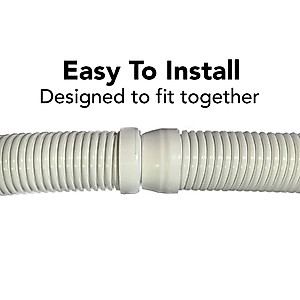 Puri Tech 12 Pack Universal Swimming Pool Cleaner Suction Hose 48 Inches Long White Color for Kreepy Krauly, Baracuda G3/G4, Navigator, & More