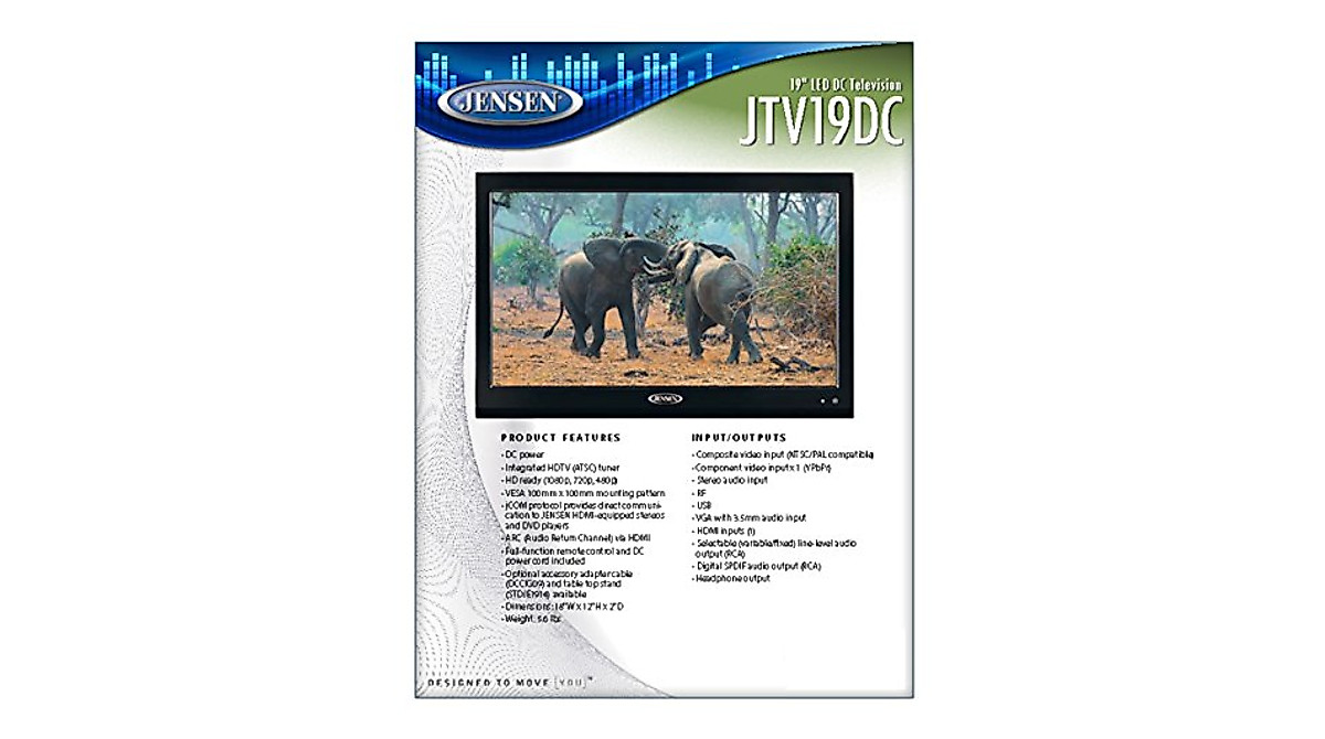 Jensen 19 Inch RV LED TV with HD Ready Display and HDMI ARC