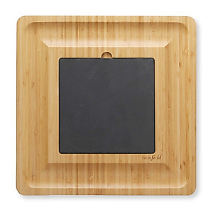 Casafield Charcuterie Boards, Large Bamboo Cheese Board and Knife Gift Set - Gifts for Women, House Warming, New Home, Wedding - Wooden Serving Tray with Slate Cheese Plate and Slide-Out Drawers