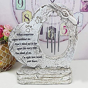 YLSMILE Pet Memorial Stones for Loss of Pet Gifts, Heart Shaped Paw Print Pet Memorial Gifts, Pet Grave Markers for Dog Memorial Gifts