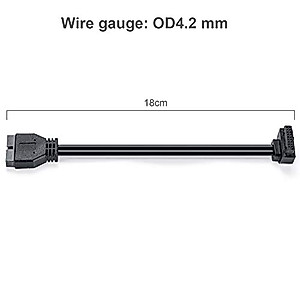 MZHOU SATA USB Extension Cable - USB 3.0 Motherboard Front 19 Pin Male to Female Extension Cable High-Speed Connection (The Interface Faces Outward)