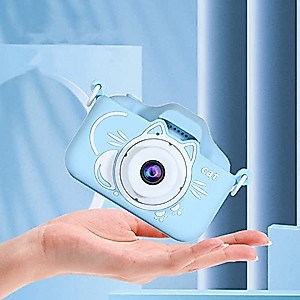 2023 Upgraded Cat Cartoon Children's Camera Front and Rear Double Lens 20 Million Selfie Camera Parent-Child Gift Camera Christmas Puzzle Gift